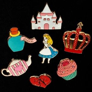 Disney | Jewelry | New Alice In Wonderland Pin Set | Poshmark